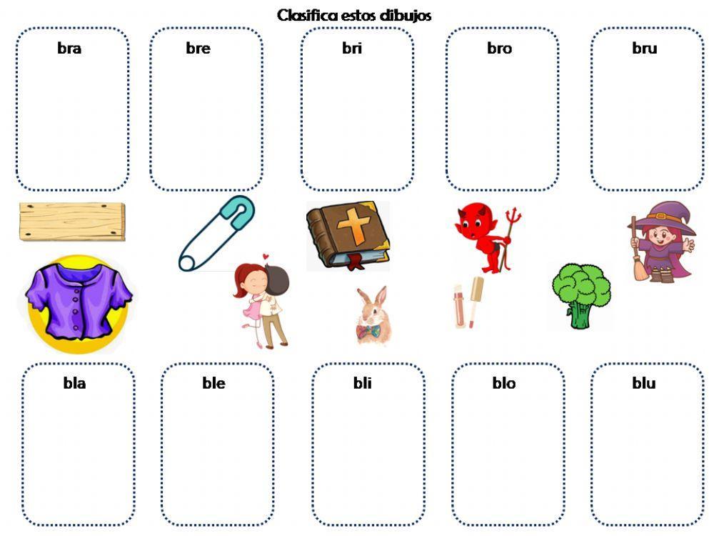 Conciencia fonologica br-bl worksheet | Live Worksheets