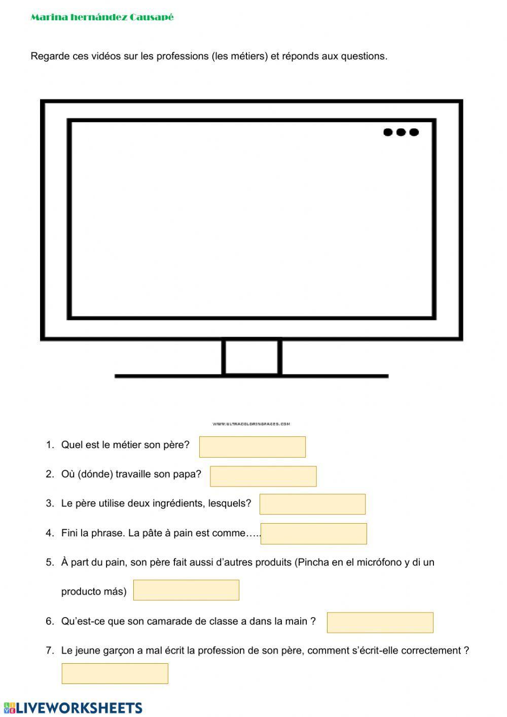 Les métiers | Free Interactive Worksheets | 164700