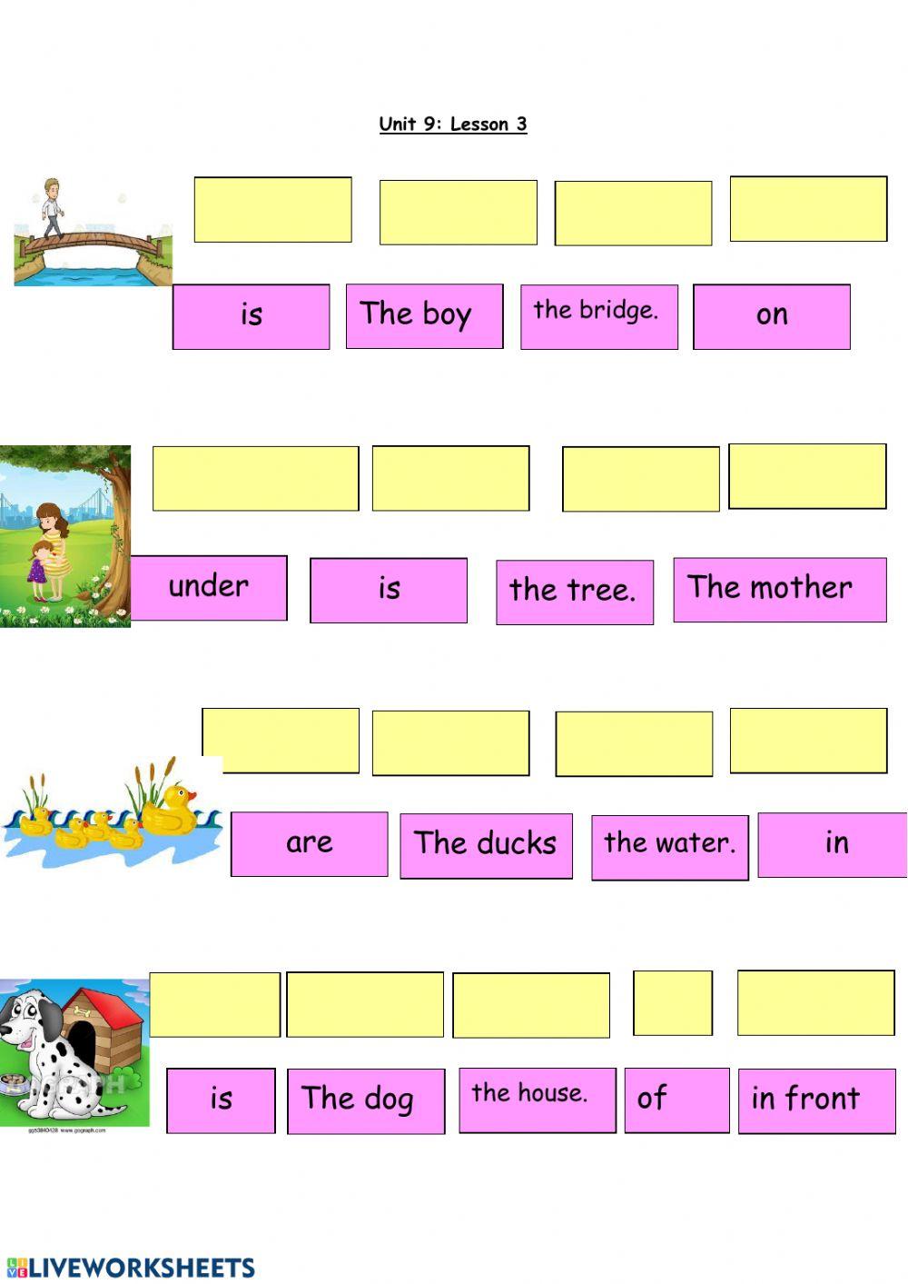 Lesson 3: Prepositions online exercise for | Live Worksheets