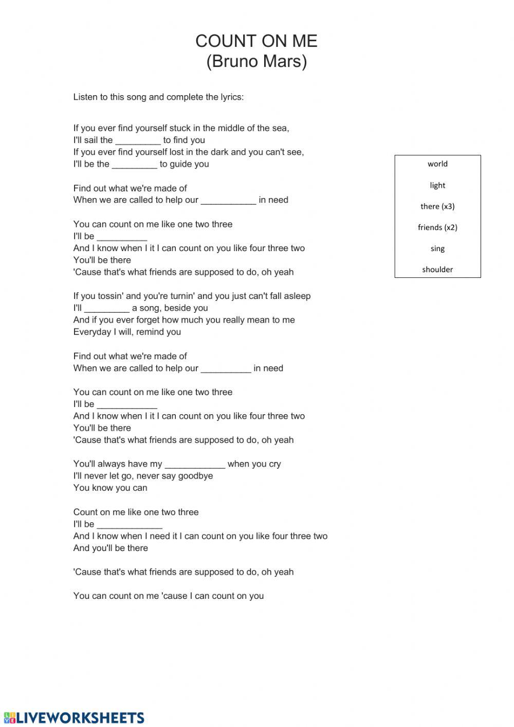 Count on me (Bruno Mars) 164817 | GiselaBC | Live