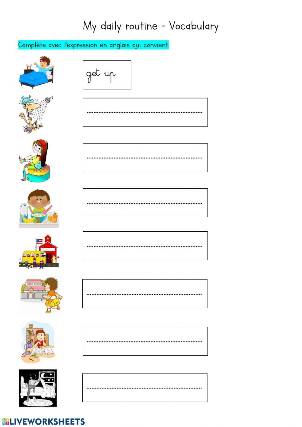 165023 | Daily routine | mfaure15 | LiveWorksheets