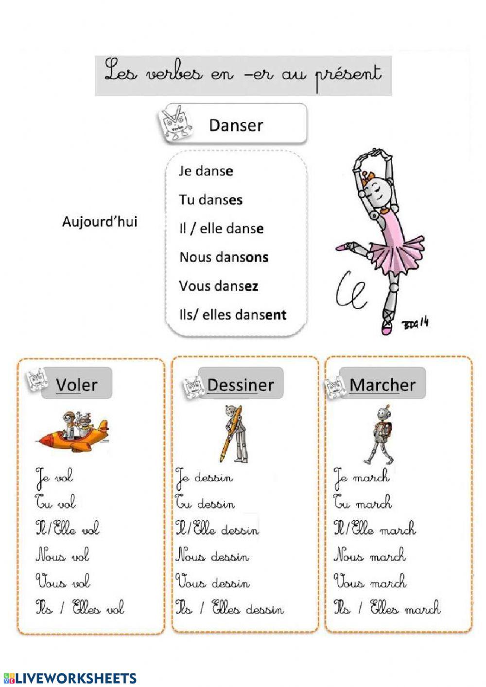 Le verbe -ER online exercise for | Live Worksheets