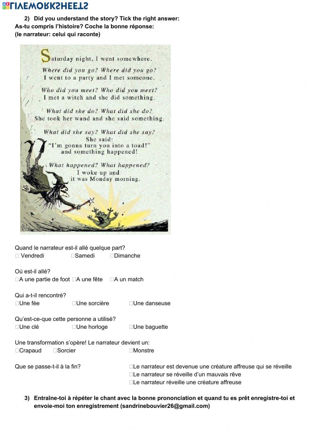 Chant activity | Live Worksheets