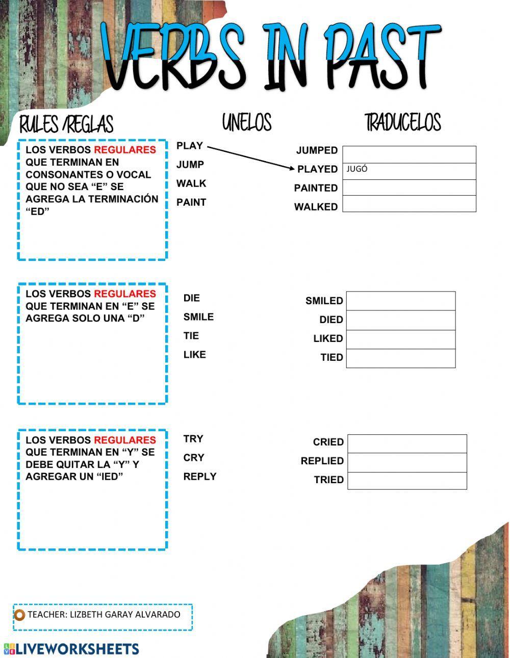 Regular verbs r… | Free Interactive Worksheets | 166389