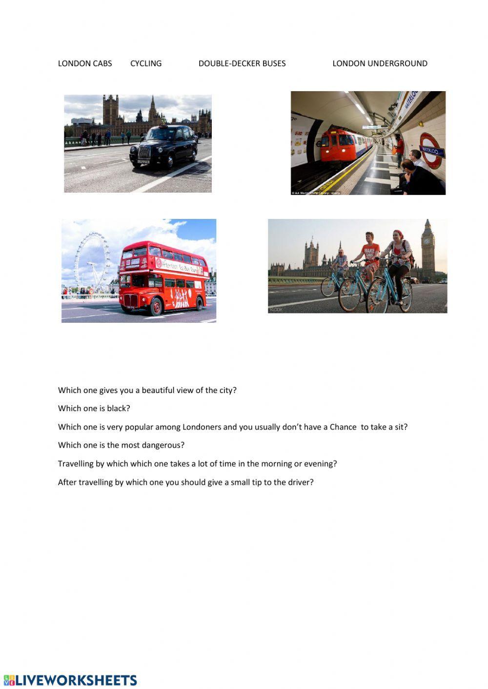 London means of… | Free Interactive Worksheets | 166407