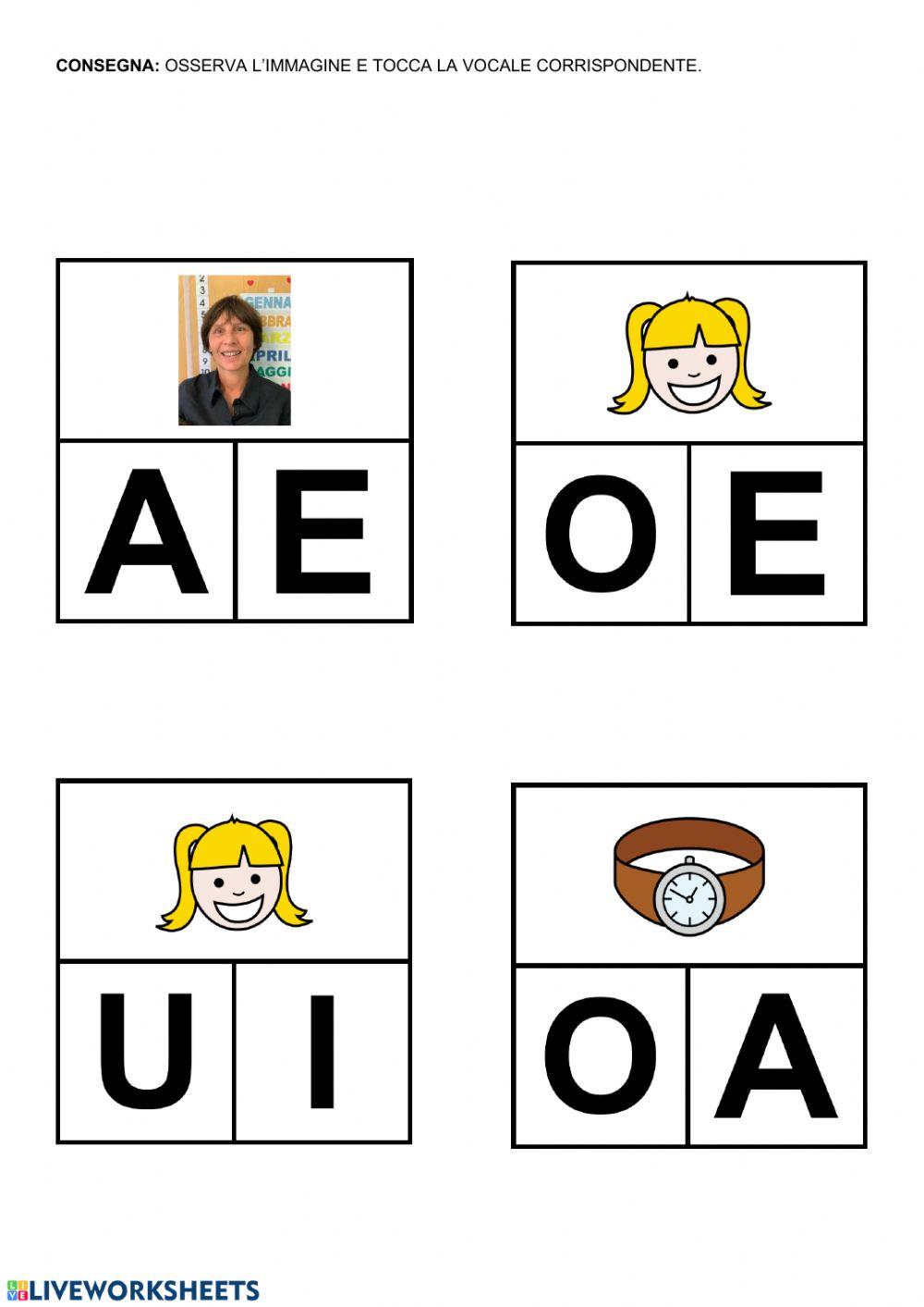 Vocali 2 worksheet | Live Worksheets