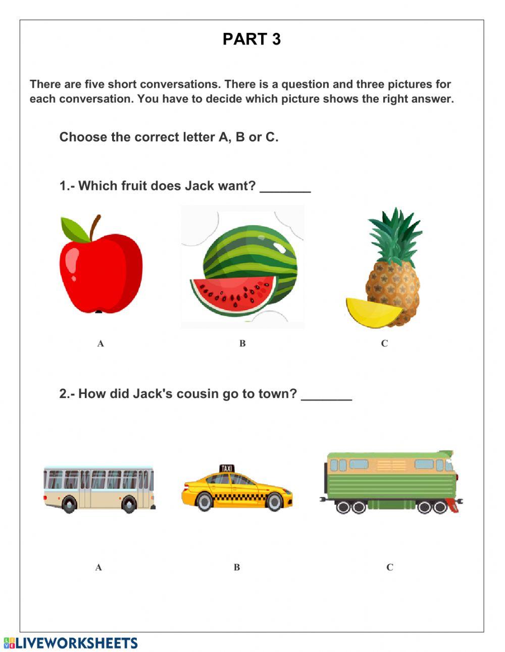 Listening activity online exercise | Live Worksheets