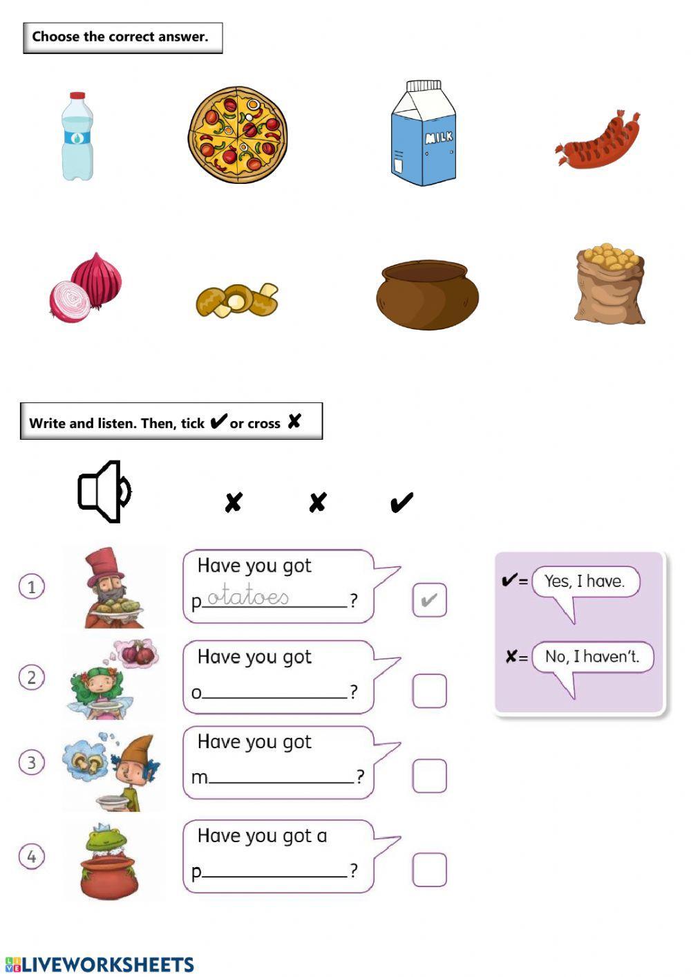 Food Multiple C… | Free Interactive Worksheets | 166846