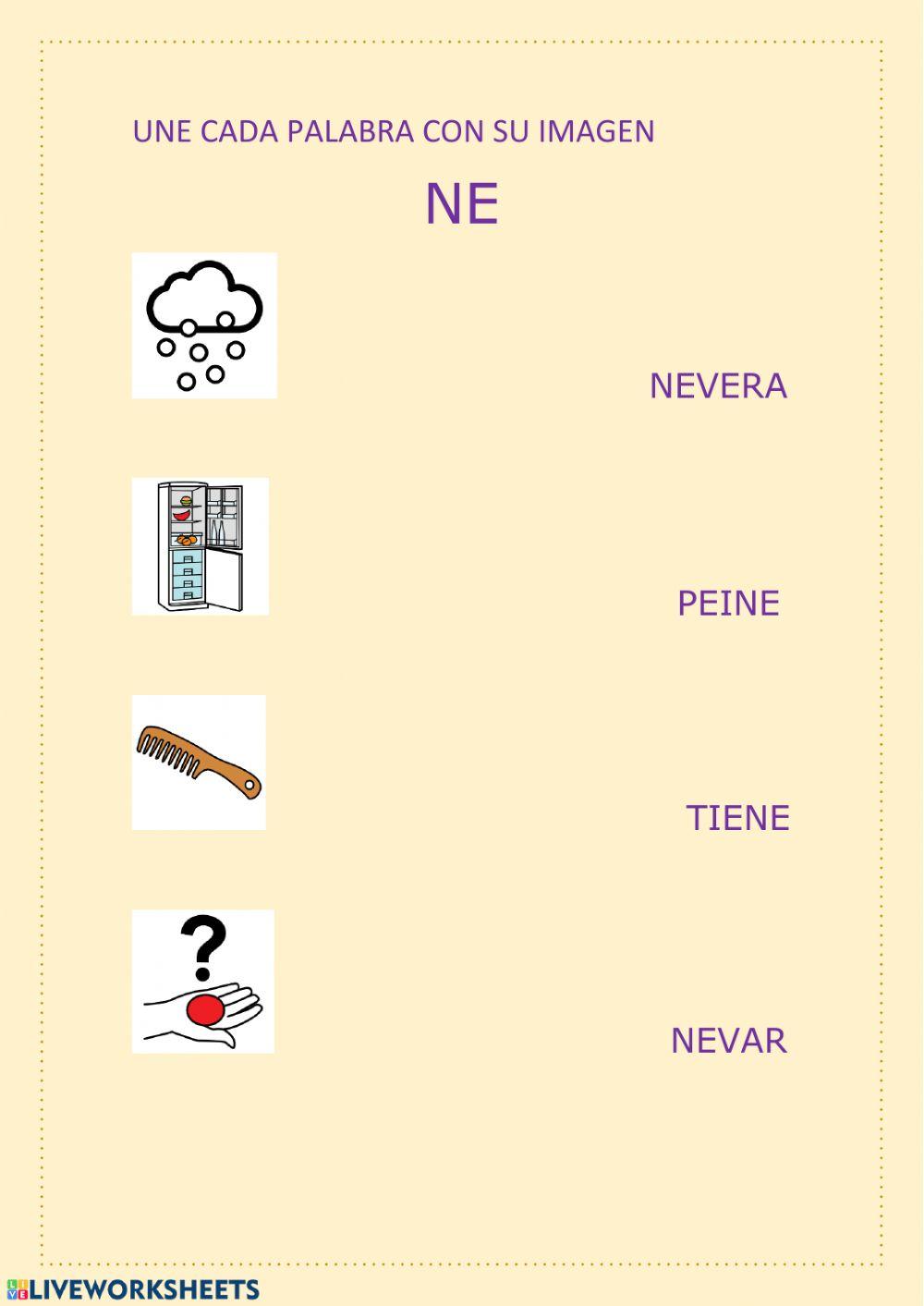 Sílaba NE worksheet | Live Worksheets