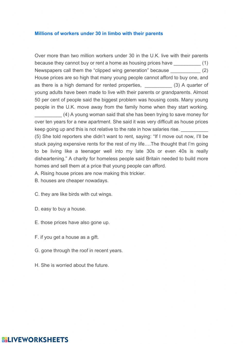 PET Reading par… | Free Interactive Worksheets | 168401