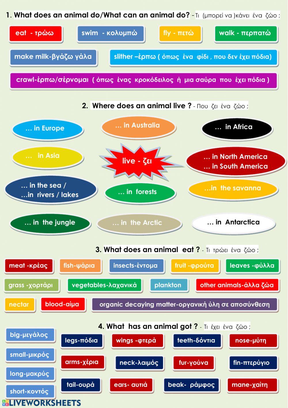 Animal World interactive worksheet | Live Worksheets