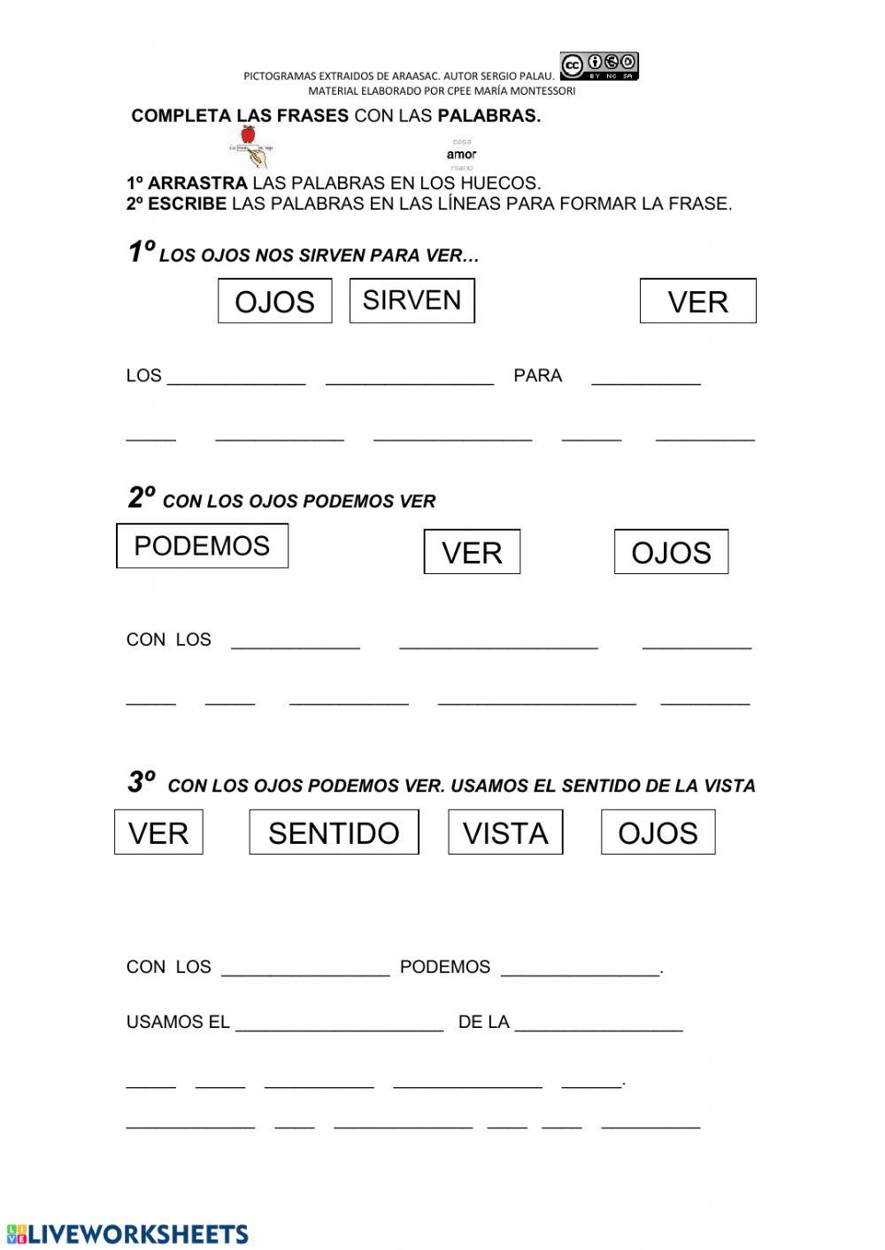 Completar frases exercise | Live Worksheets