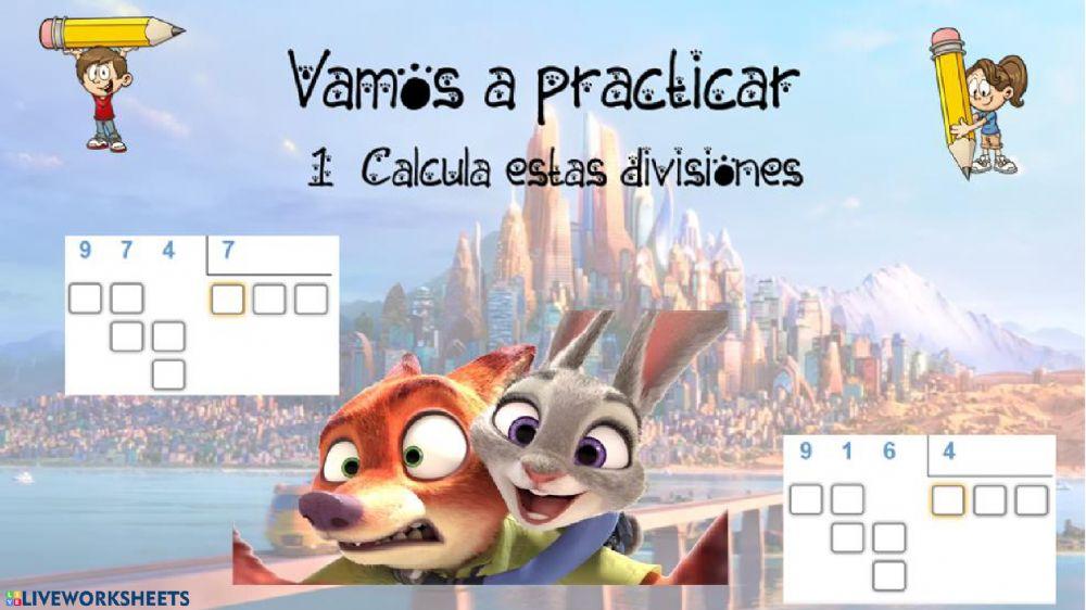 Divisiones Matemáticas exercise | Live Worksheets