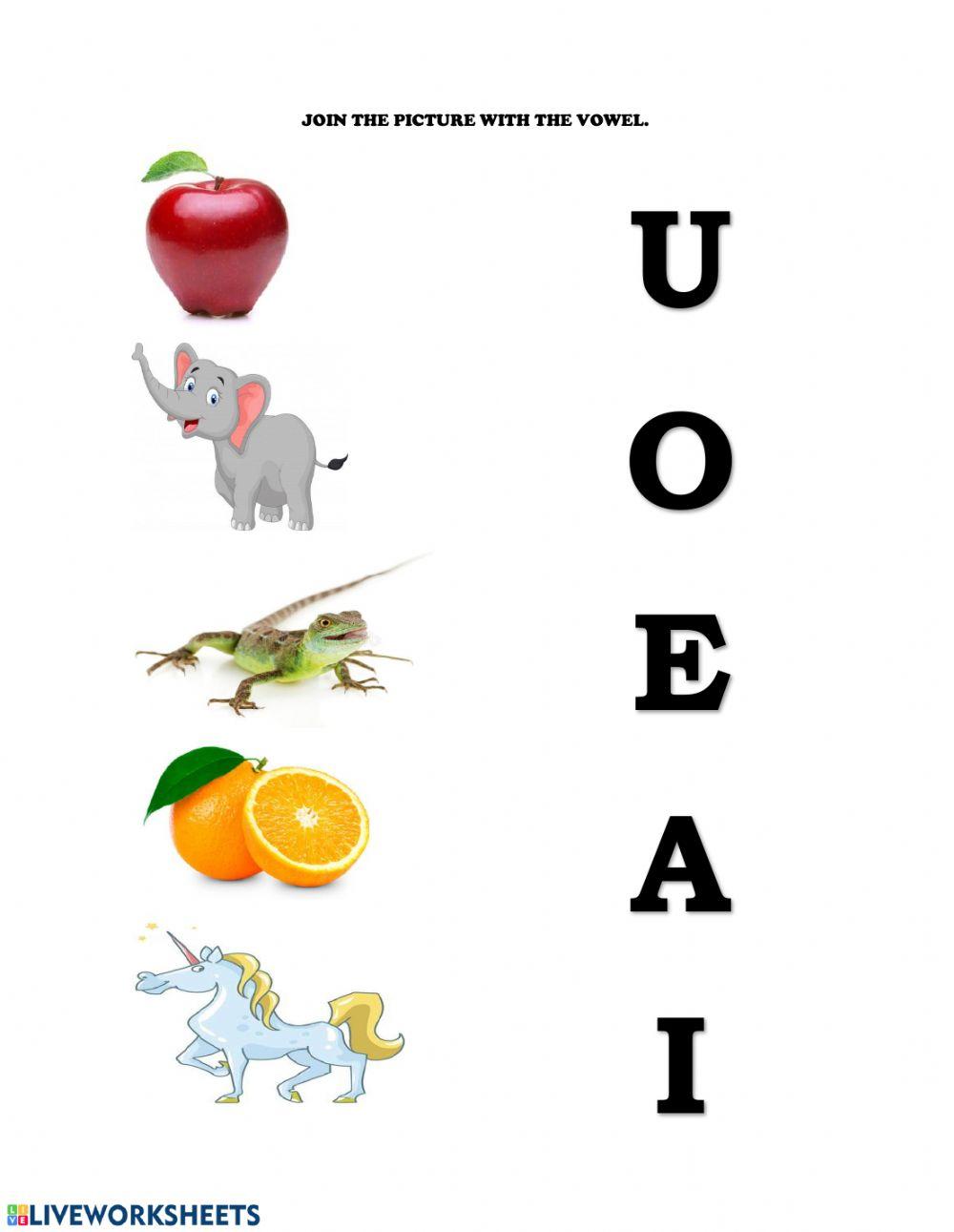 Vowels | Free Interactive Worksheets | 169894