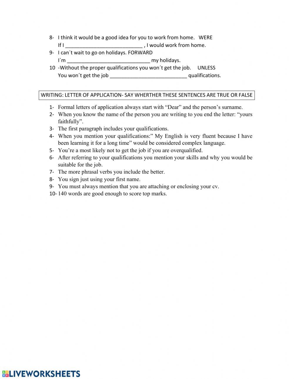 Module 2 worksheet | Live Worksheets