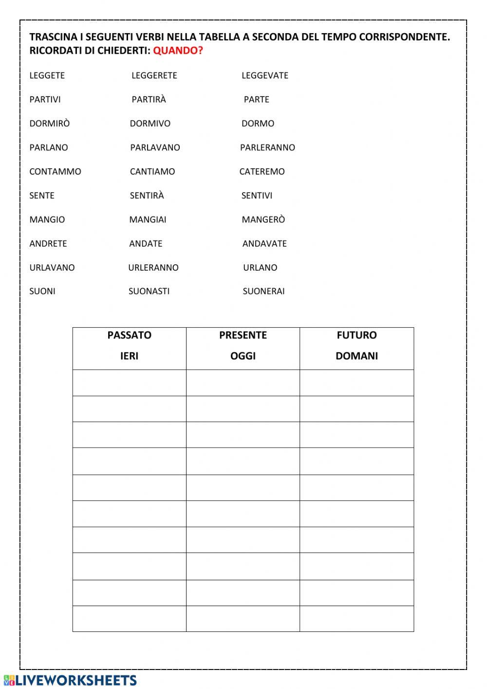 verbo al passat… | Free Interactive Worksheets | 170985