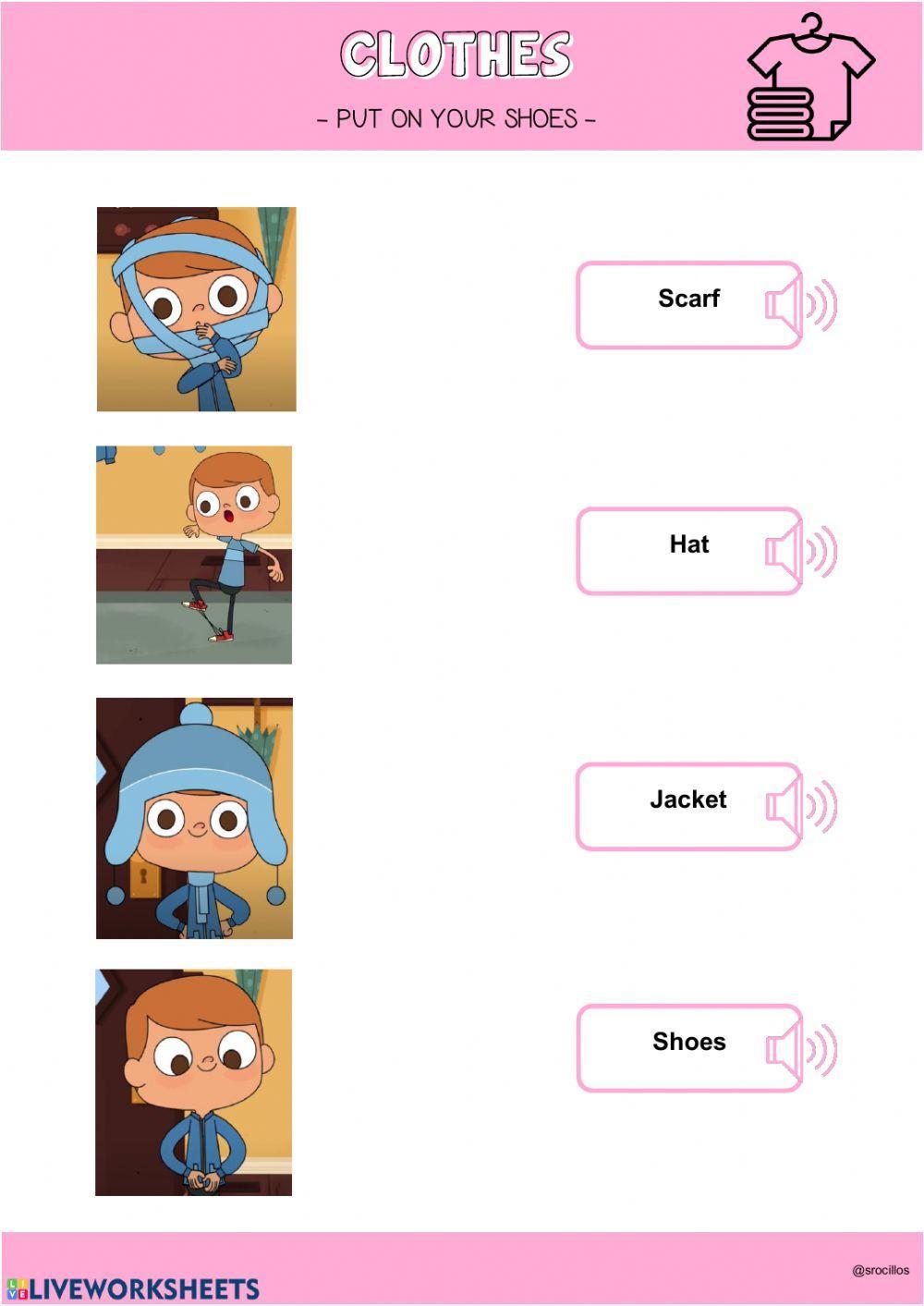 Clothes online exercise for infantil | Live Worksheets