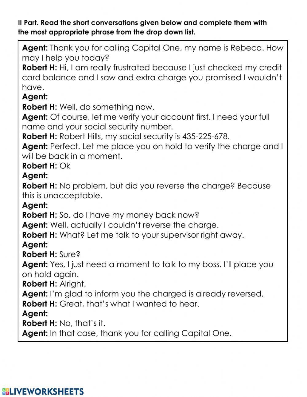 Customer Servic… | Free Interactive Worksheets | 170235