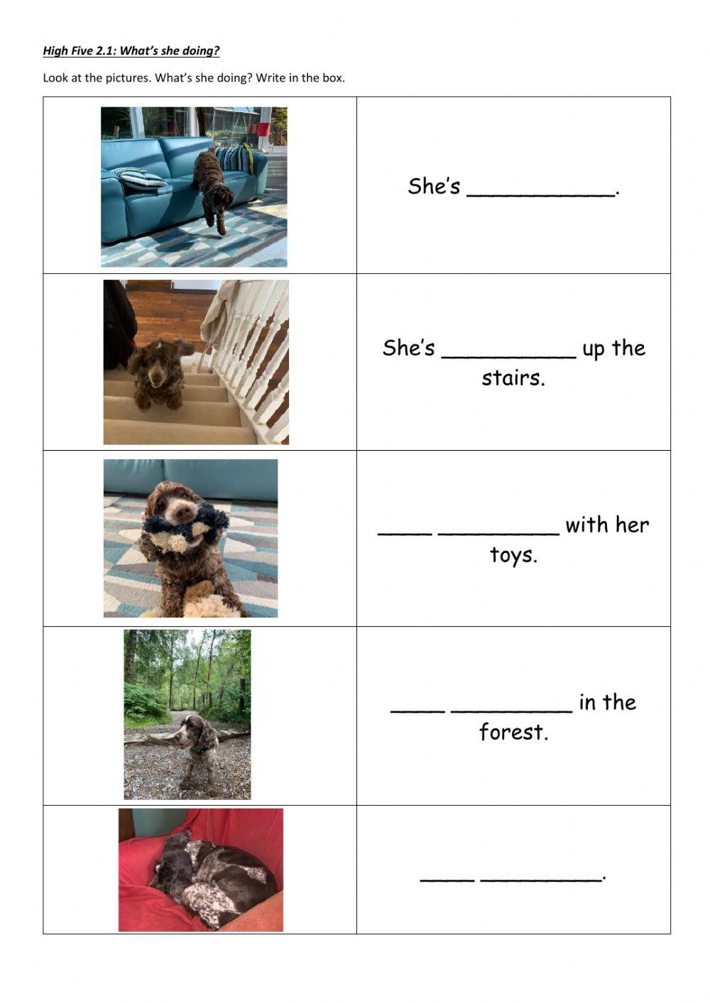 What's she doing? 170759 | Pip23 | Live Worksheets