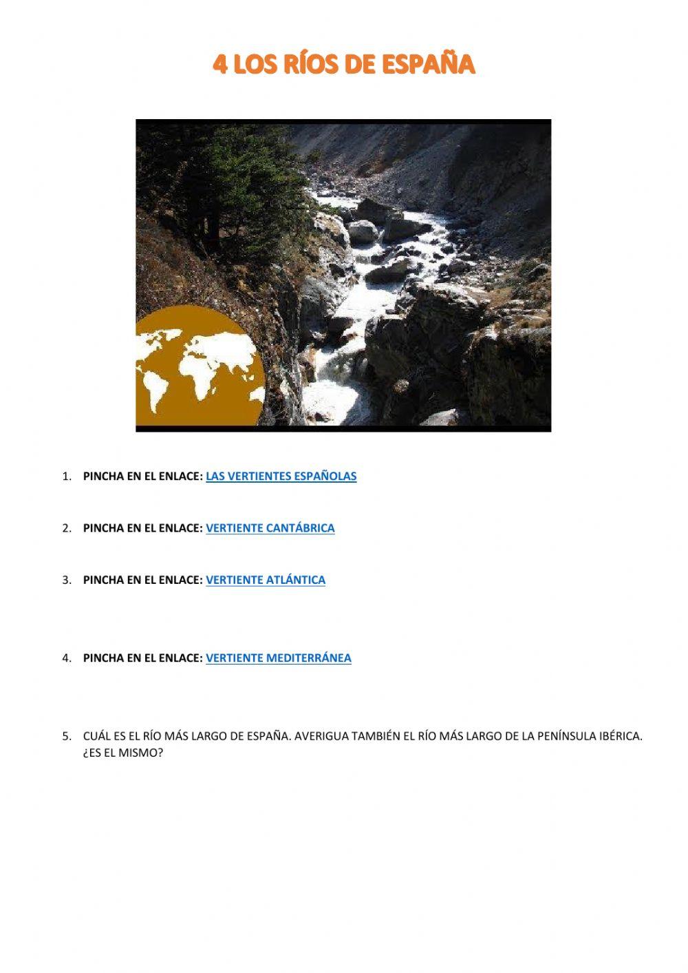 Los ríos | Free Interactive Worksheets | 171354