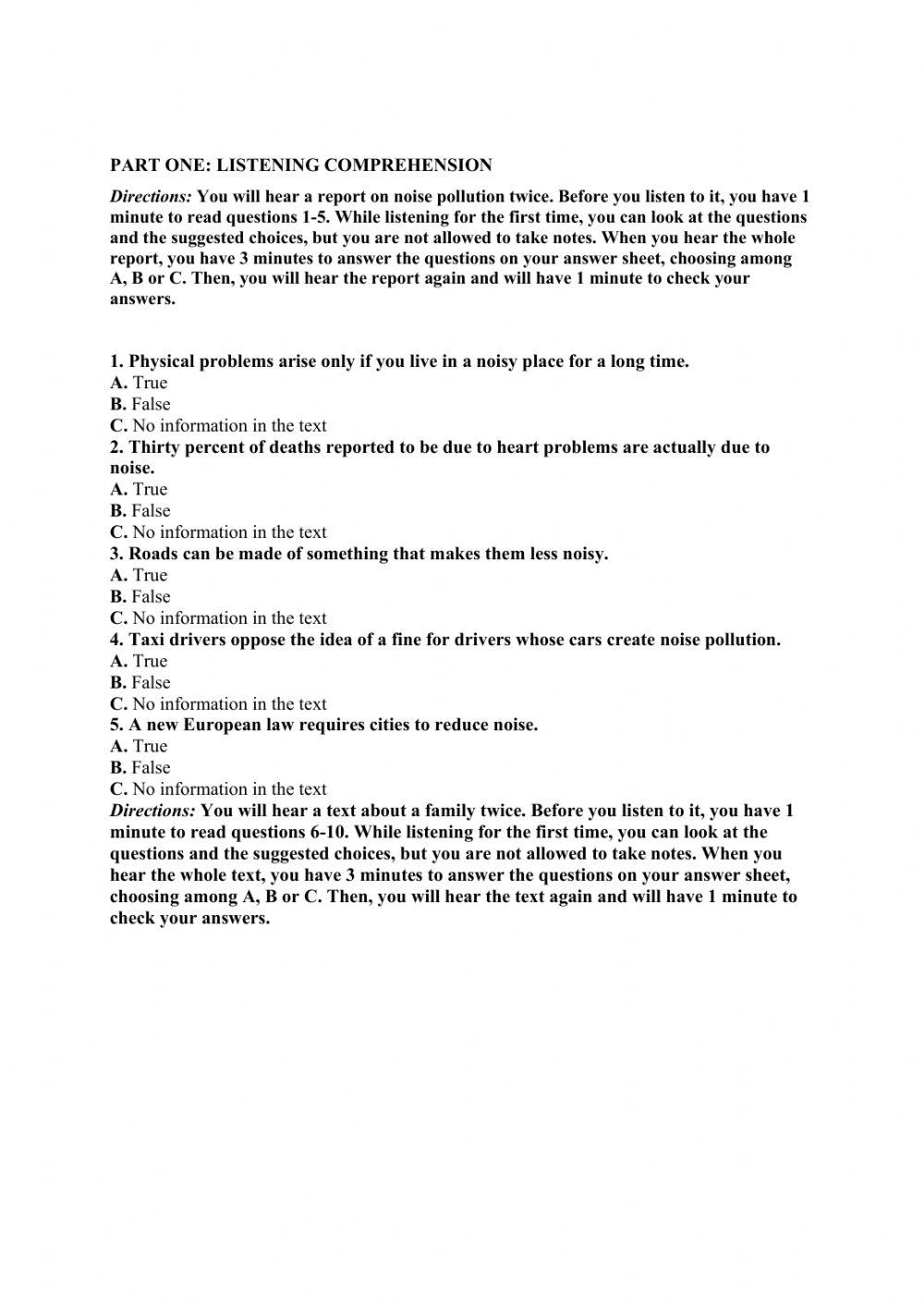 State Exam practice TEST 14 worksheet | Live Worksheets