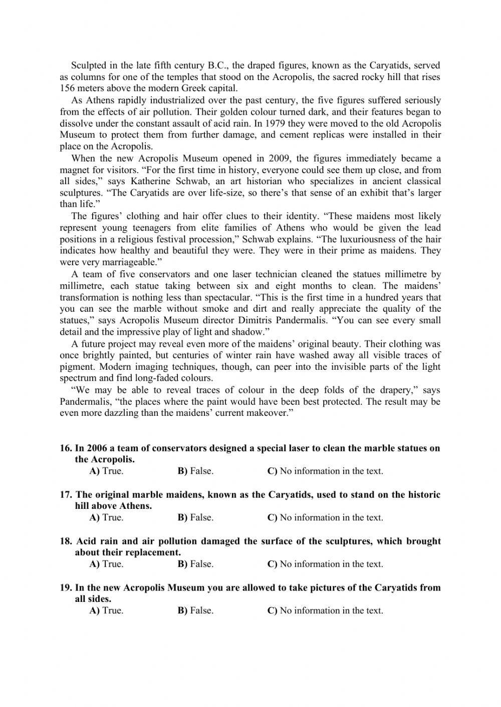 State Exam practice TEST 14 worksheet | Live Worksheets