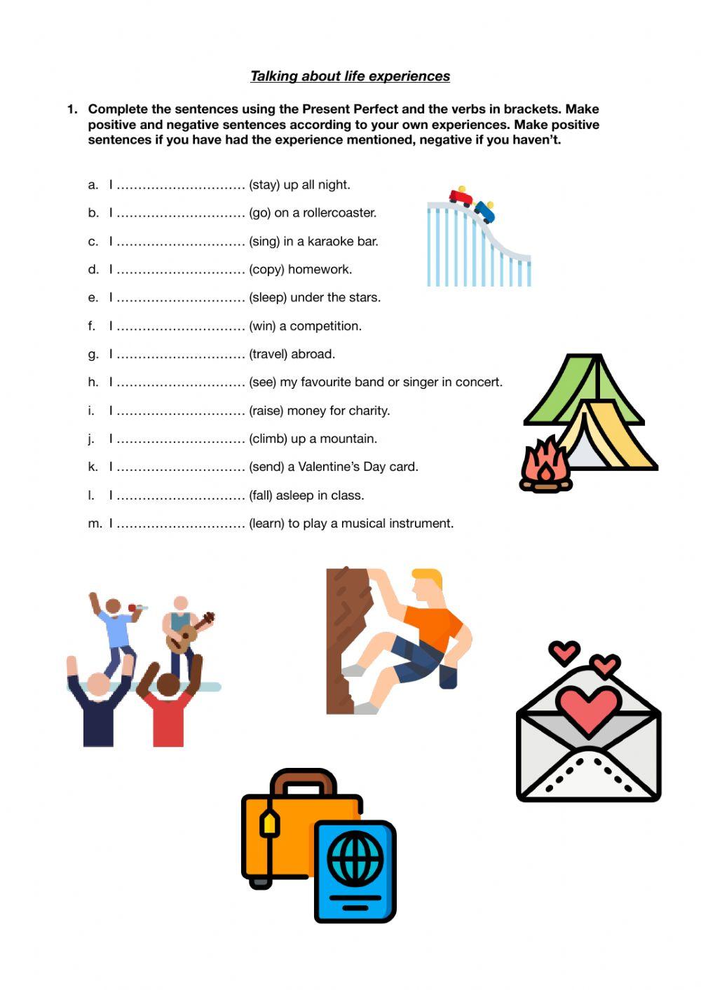 Life experiences worksheet🐨 Prepare-se para a emoção das apostas com o ... Life experiences worksheet🐨 Prepare-se para a emoção das apostas com o ...