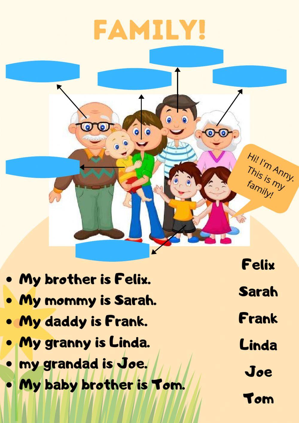 Family reading worksheet | Live Worksheets