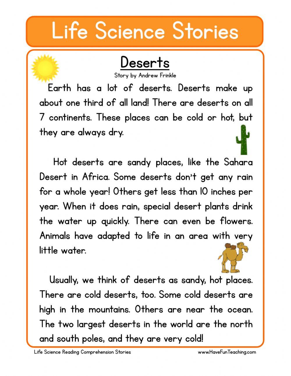 Science: Deserts | Free Interactive Worksheets | 5619884