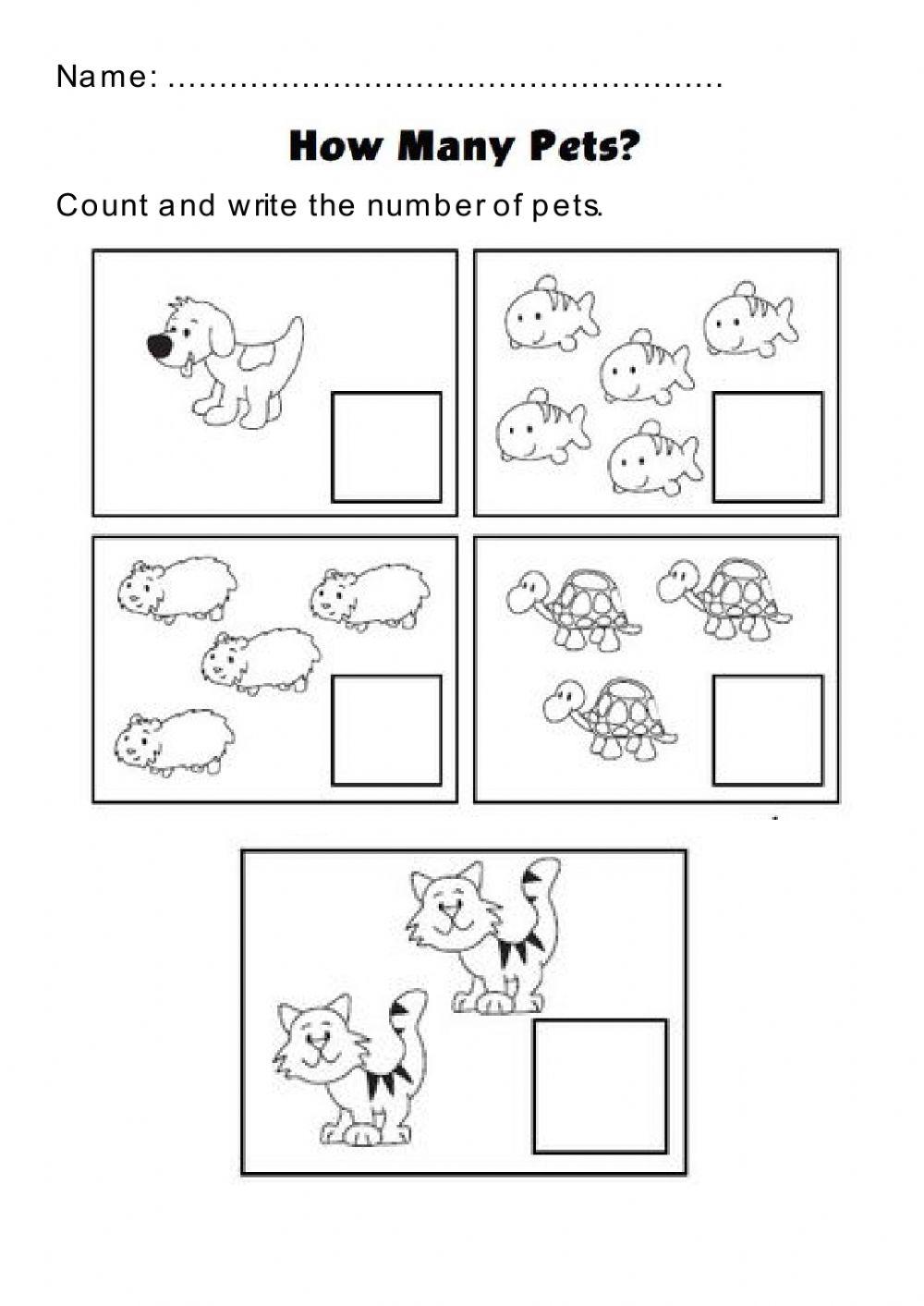 Pets interactive exercise for Pre-Primary | Live Worksheets