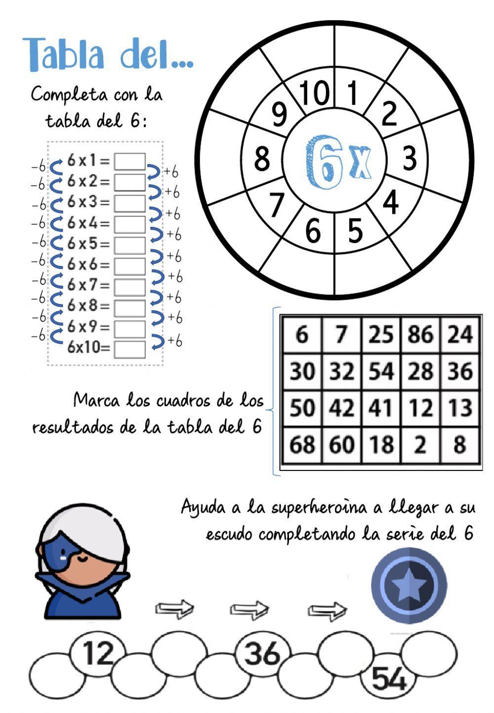 117239 | Tabla del 6 | anaamaliagr | LiveWorksheets