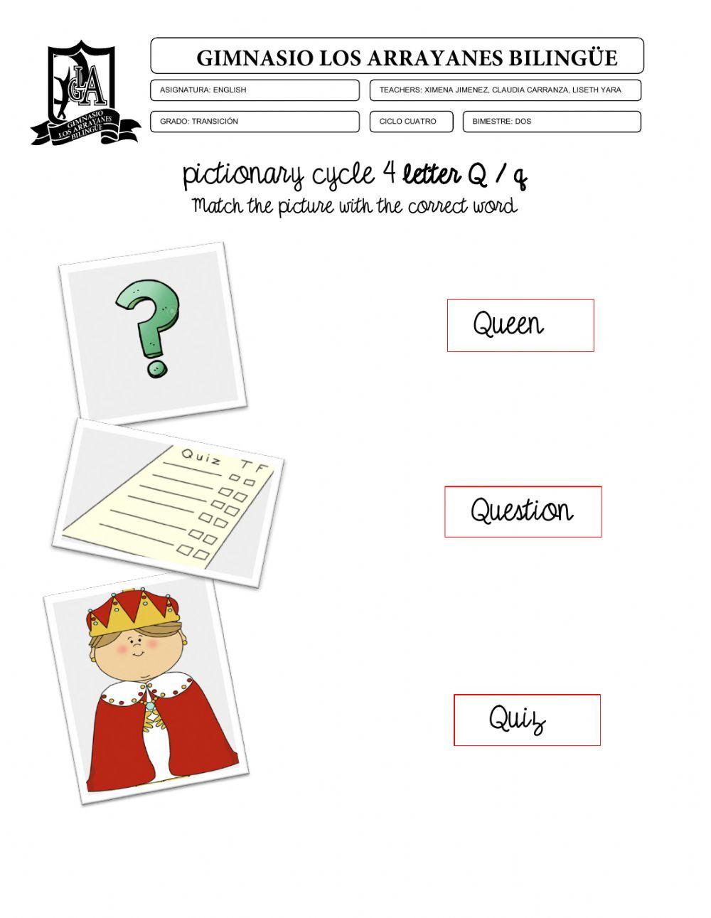 Letter Q worksheet | Live Worksheets