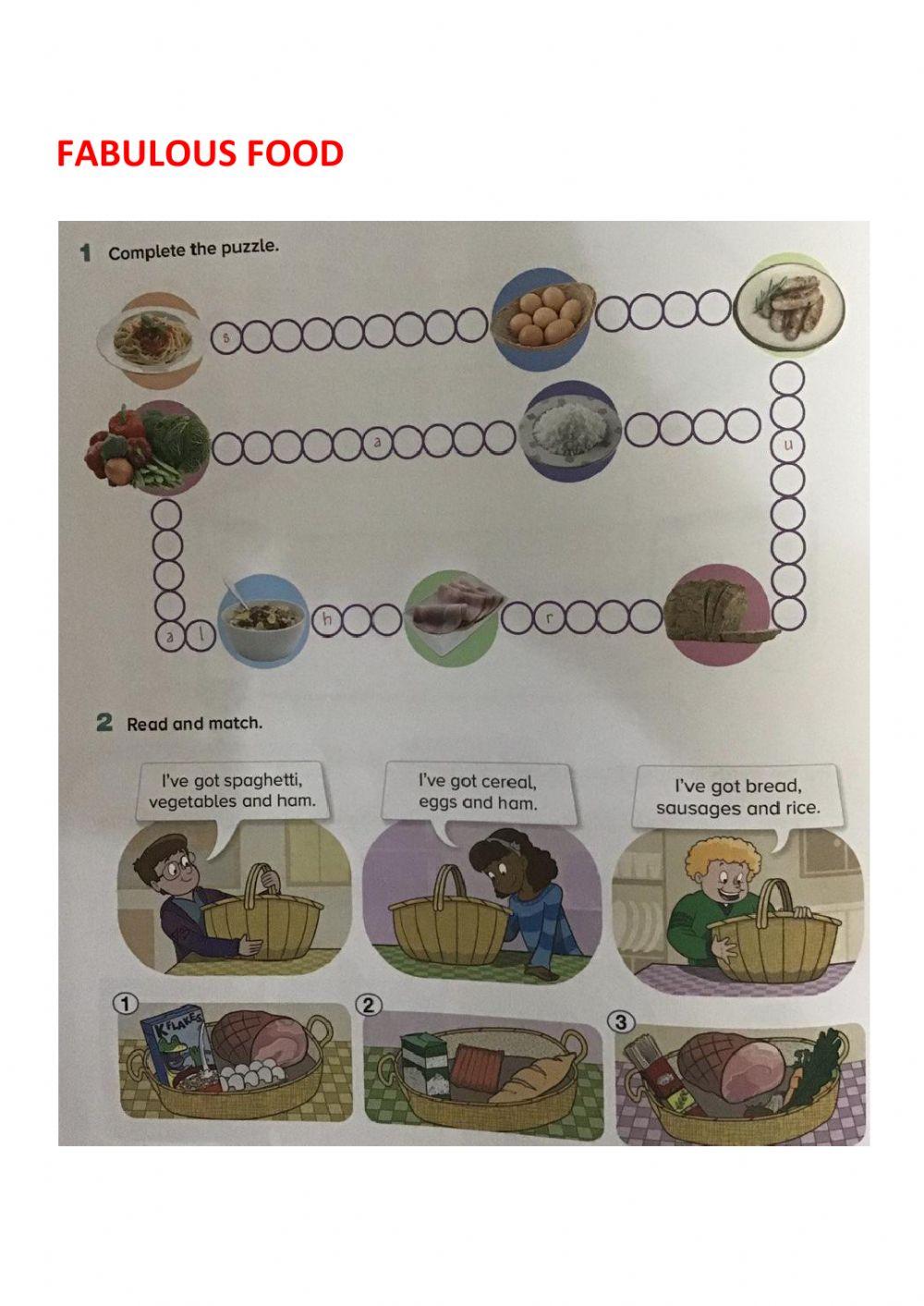 Food 3º worksheet | Live Worksheets