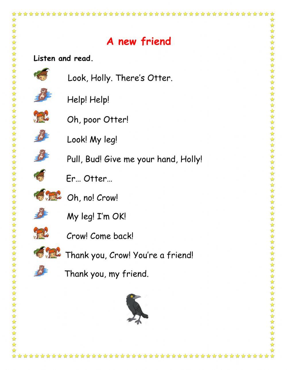 A new friend worksheet | Live Worksheets