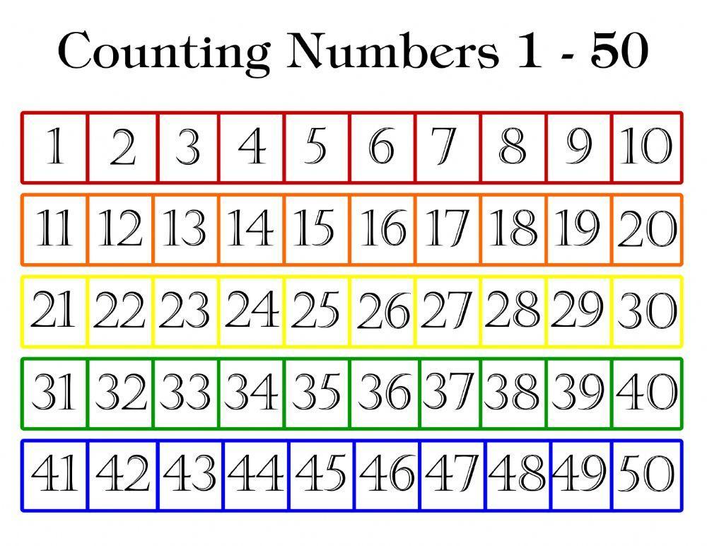 printable chart 1 50