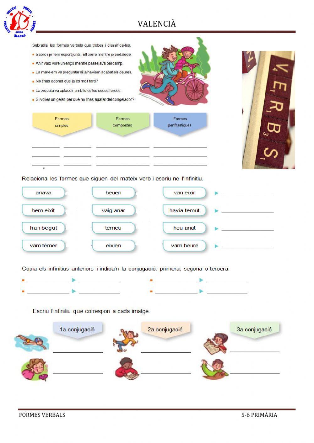 Els verbs online activity | Live Worksheets