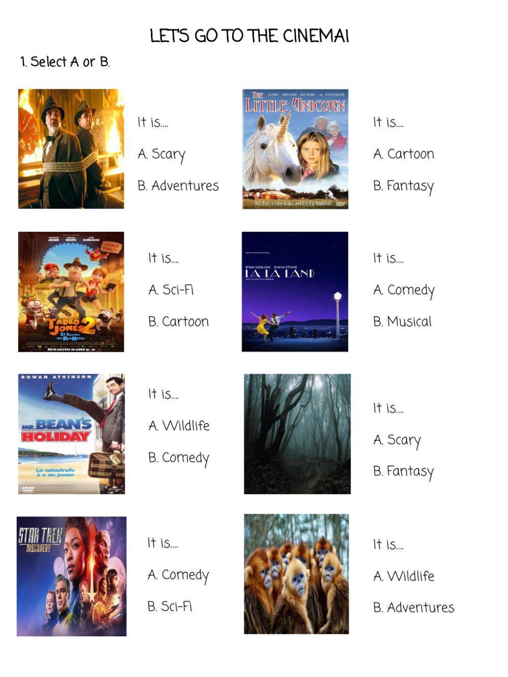 Let's go to the cinema | Ana_EsVedra | Live Worksheets