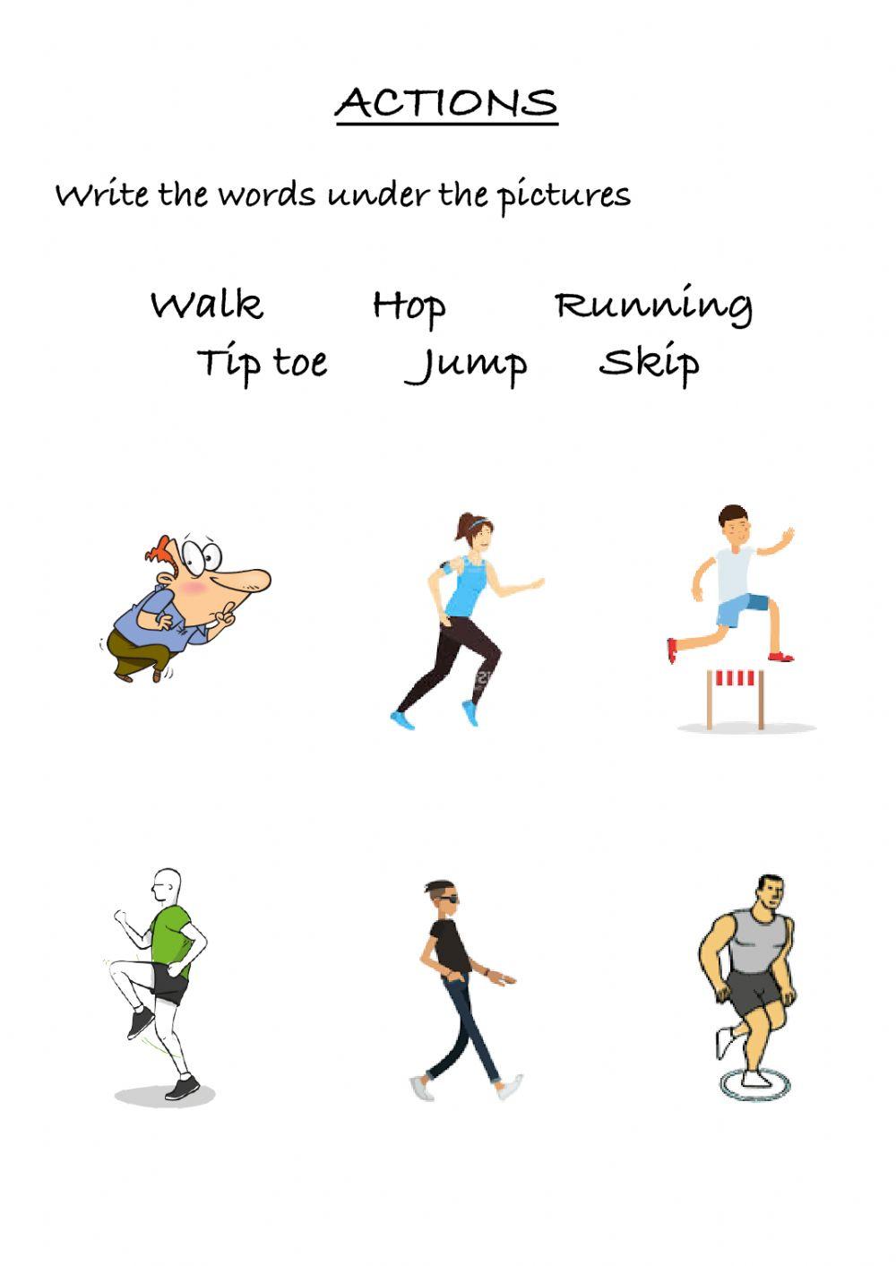 Actions interactive worksheet for first grade | Live Worksheets