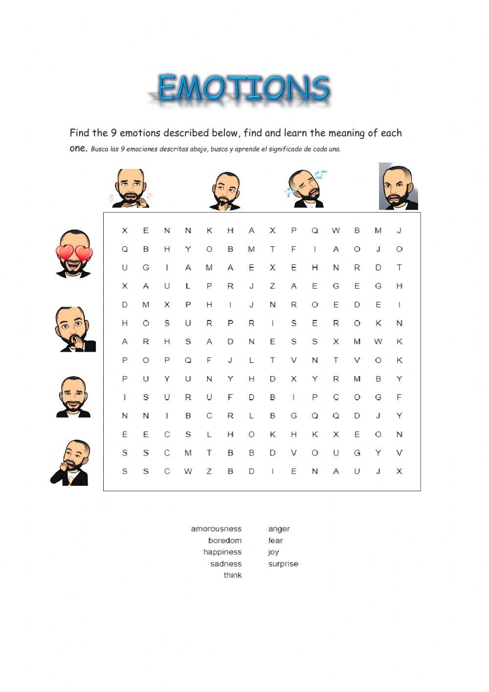 Emociones exercise for 4º | Live Worksheets