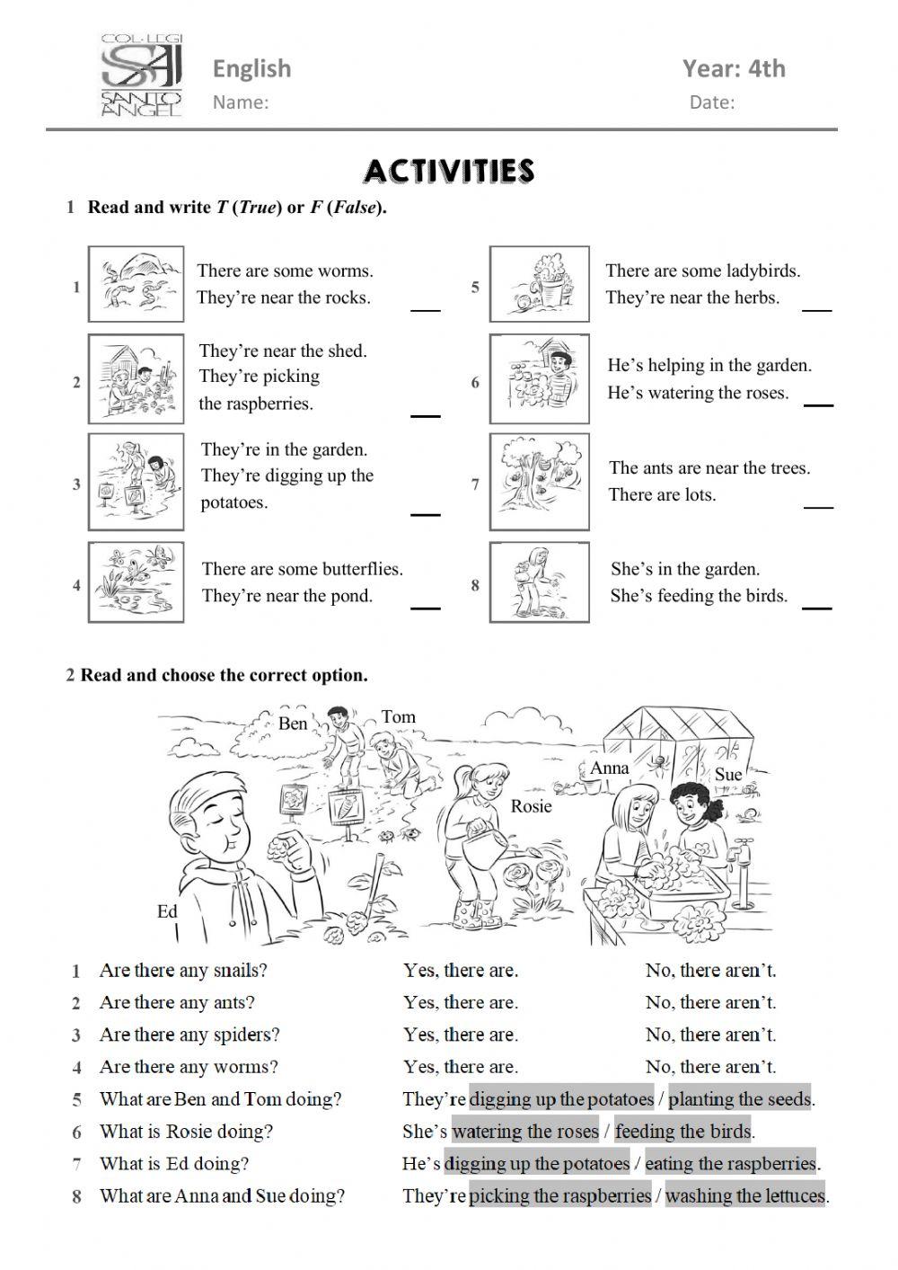 4th - week 13 - activities worksheet | Live Worksheets