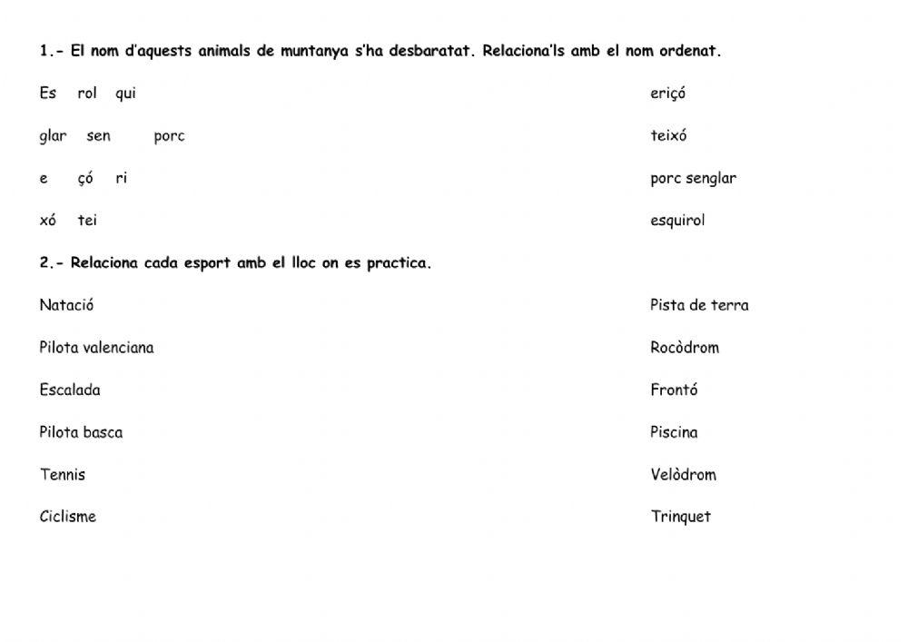 Animals i esports worksheet | Live Worksheets