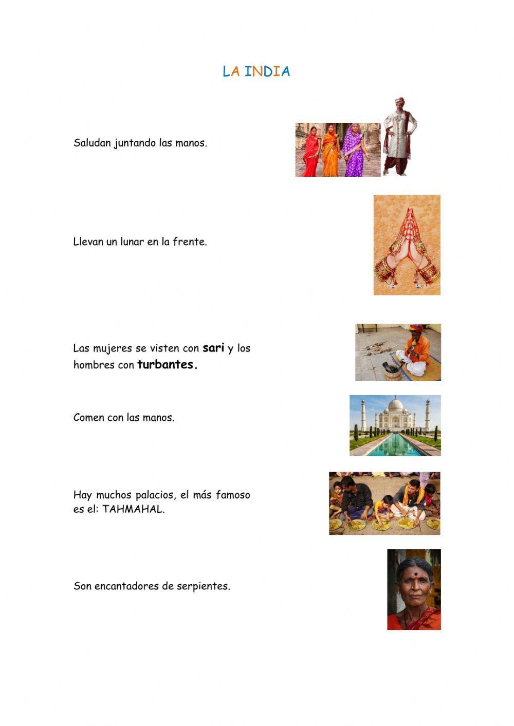 La india worksheet | Live Worksheets