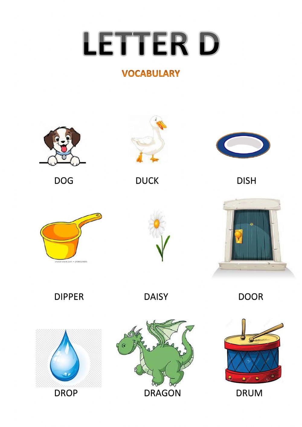 Letter D exercise | Live Worksheets