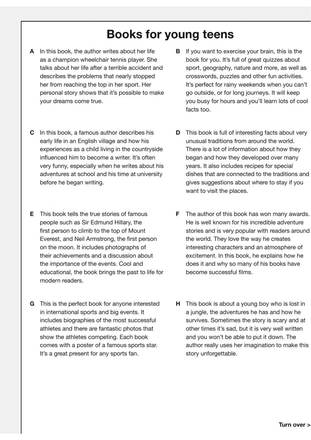 B1 Reading | Free Interactive Worksheets | 6481651