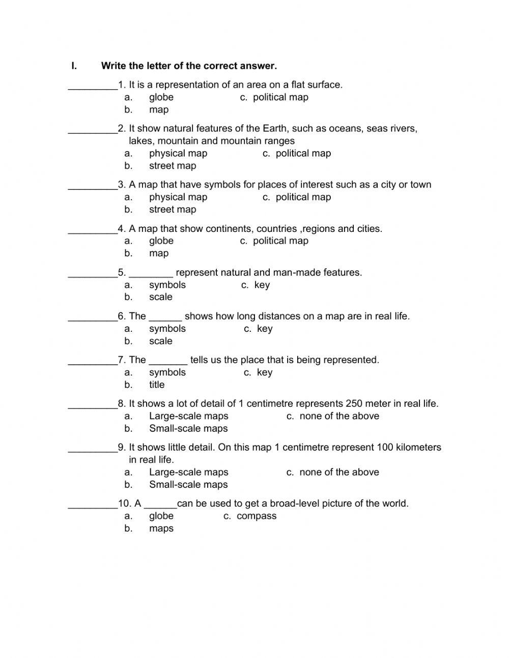 Unit 1: Which way is north? worksheet | Live Worksheets