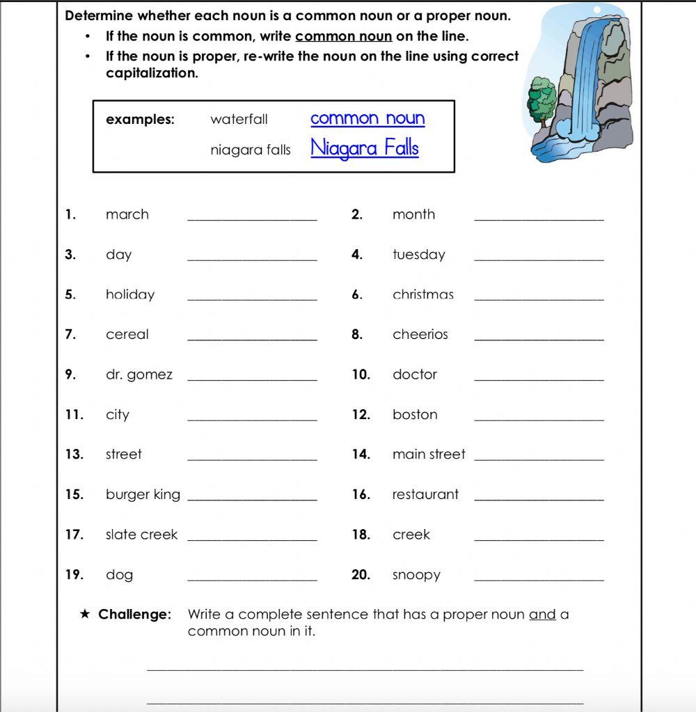 Proper and Comm… | Free Interactive Worksheets | 5814196