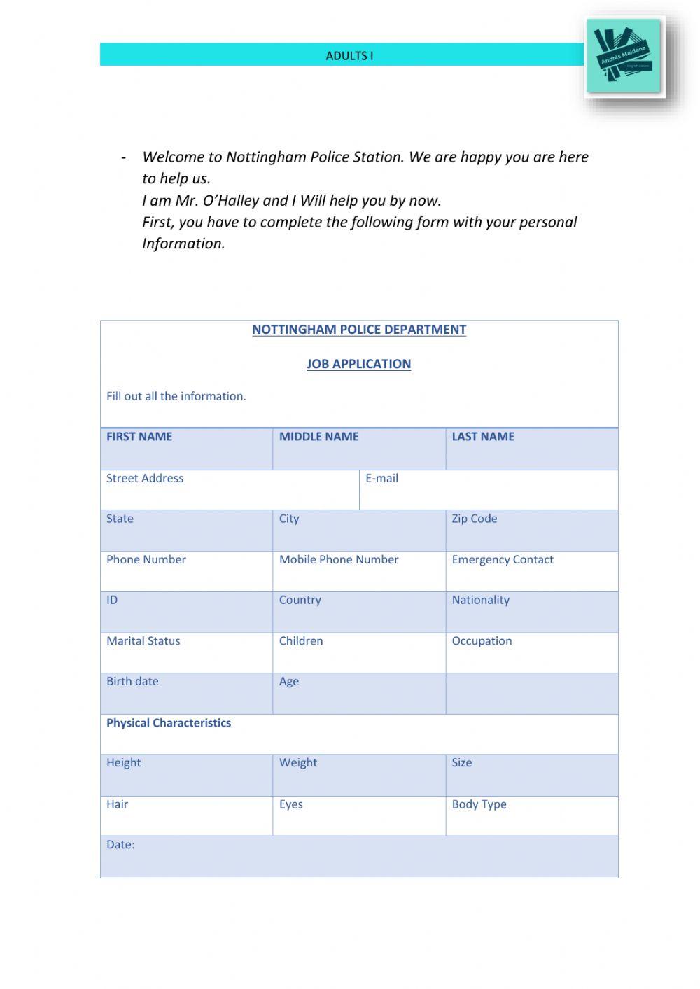 Assessment adults 1 worksheet | Live Worksheets