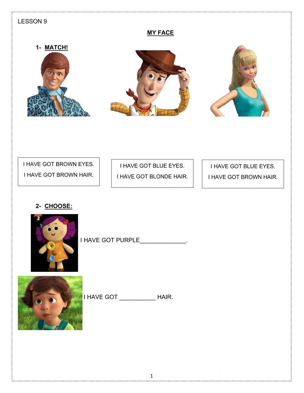 Describing my face interactive worksheet | Live Worksheets