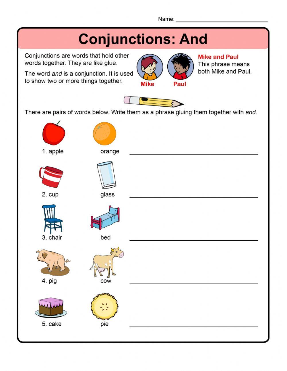 5815993 | Conjunctions | shirin ali | LiveWorksheets