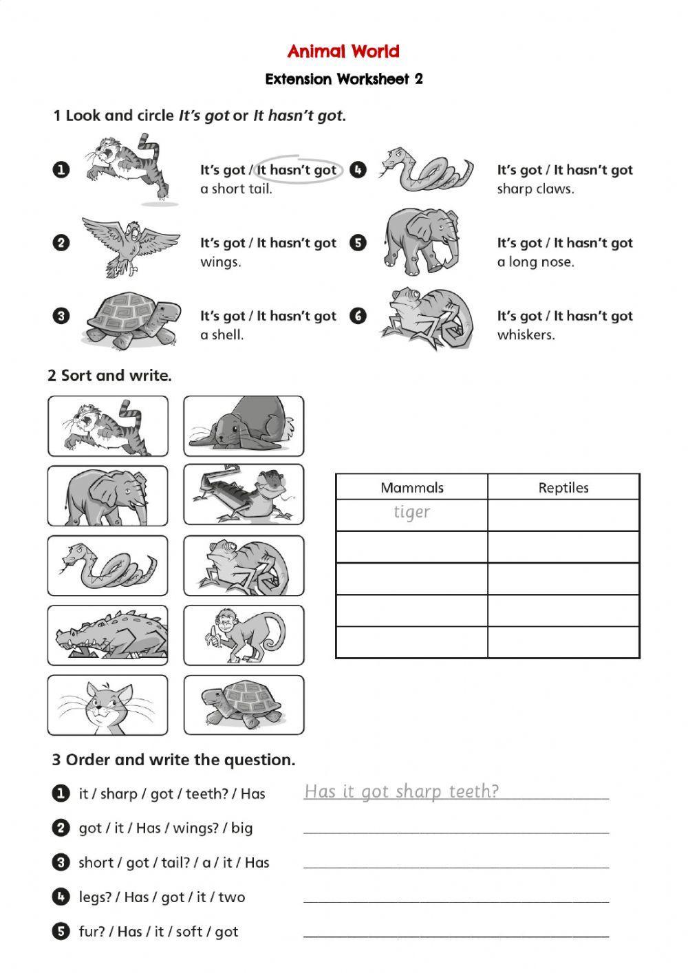 Animal World Vo… | Free Interactive Worksheets | 267508